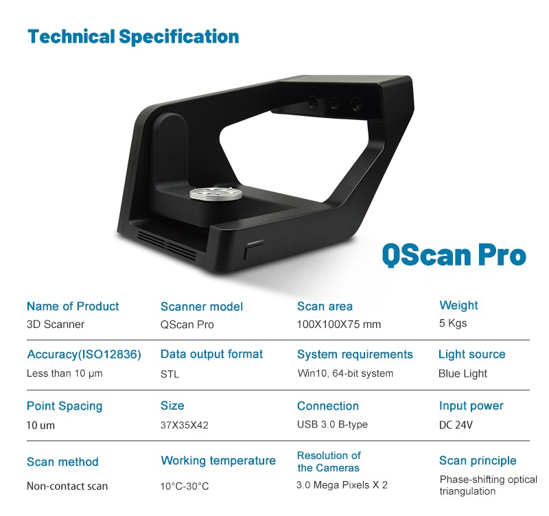 اسکنر لابراتواری Qscan Pro - تجهیزات دندانپزشکی دیجیتال